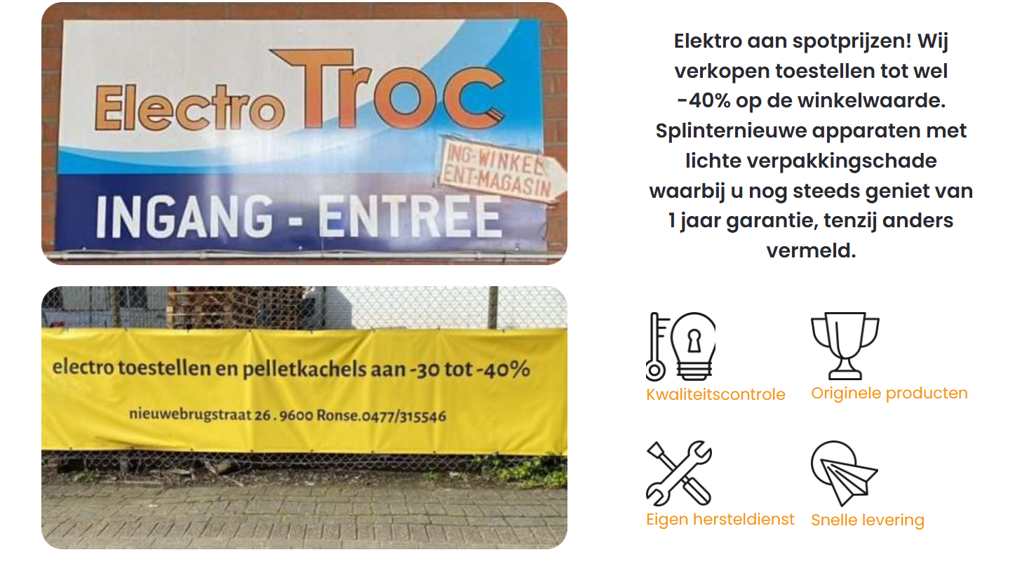 page d'accueil electro troc - electro-troc-ronse.eu